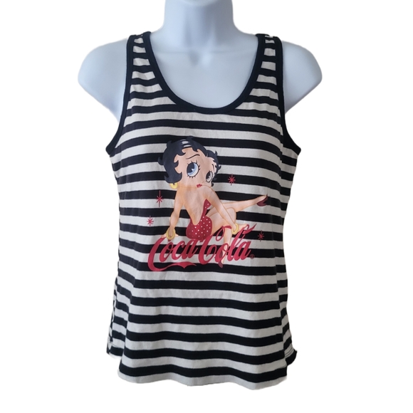 Betty Boop | Tops | Betty Boop Cocacola Striped Tank Top | Poshmark